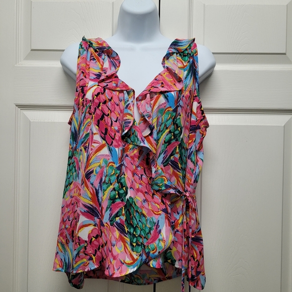 Violet & Claire | Tops | Violet Claire Silky Floral Wrap Top With ...